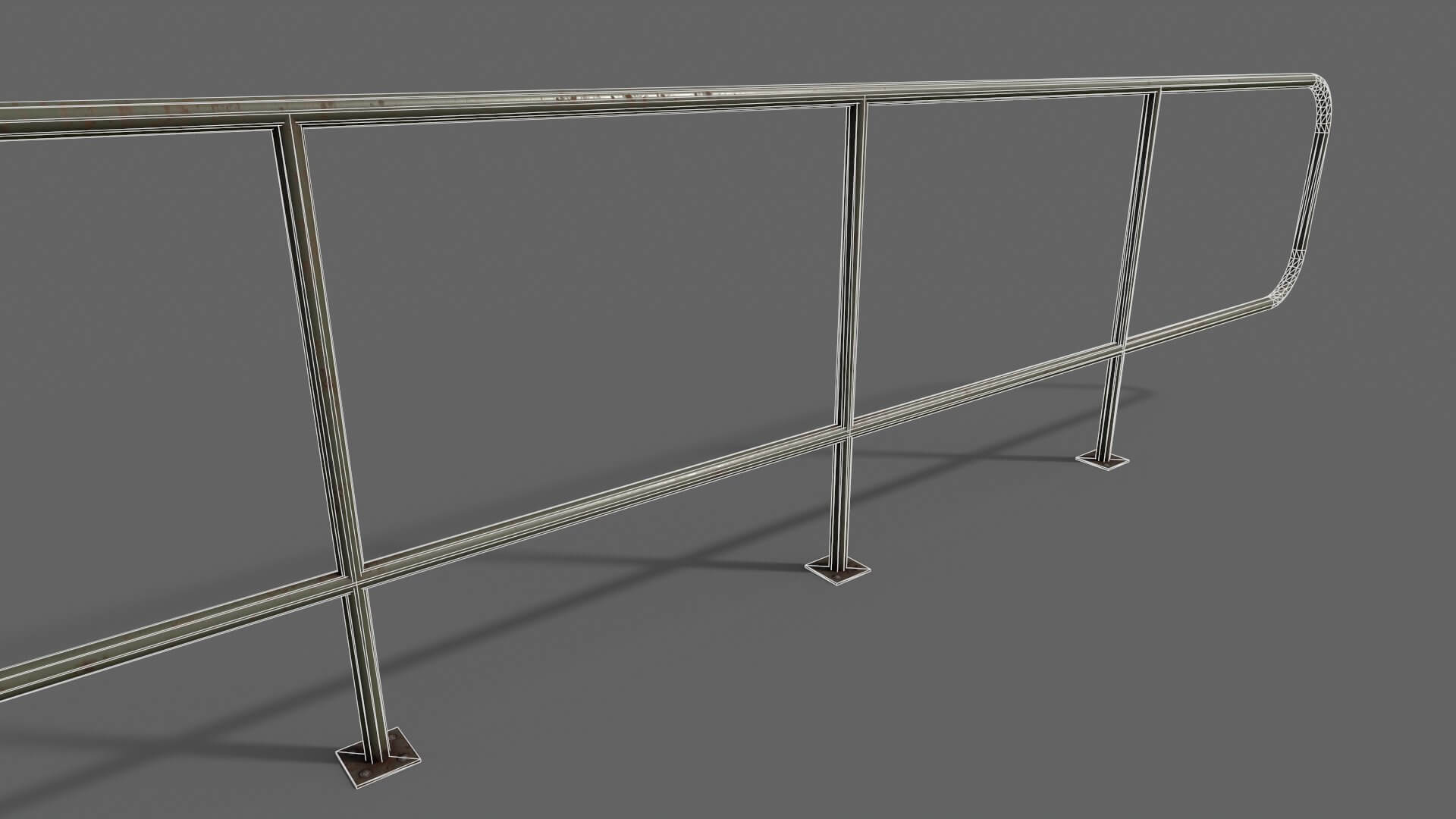 Pedestrian Guard Rail Green V5 - 3D Model by DaikLord