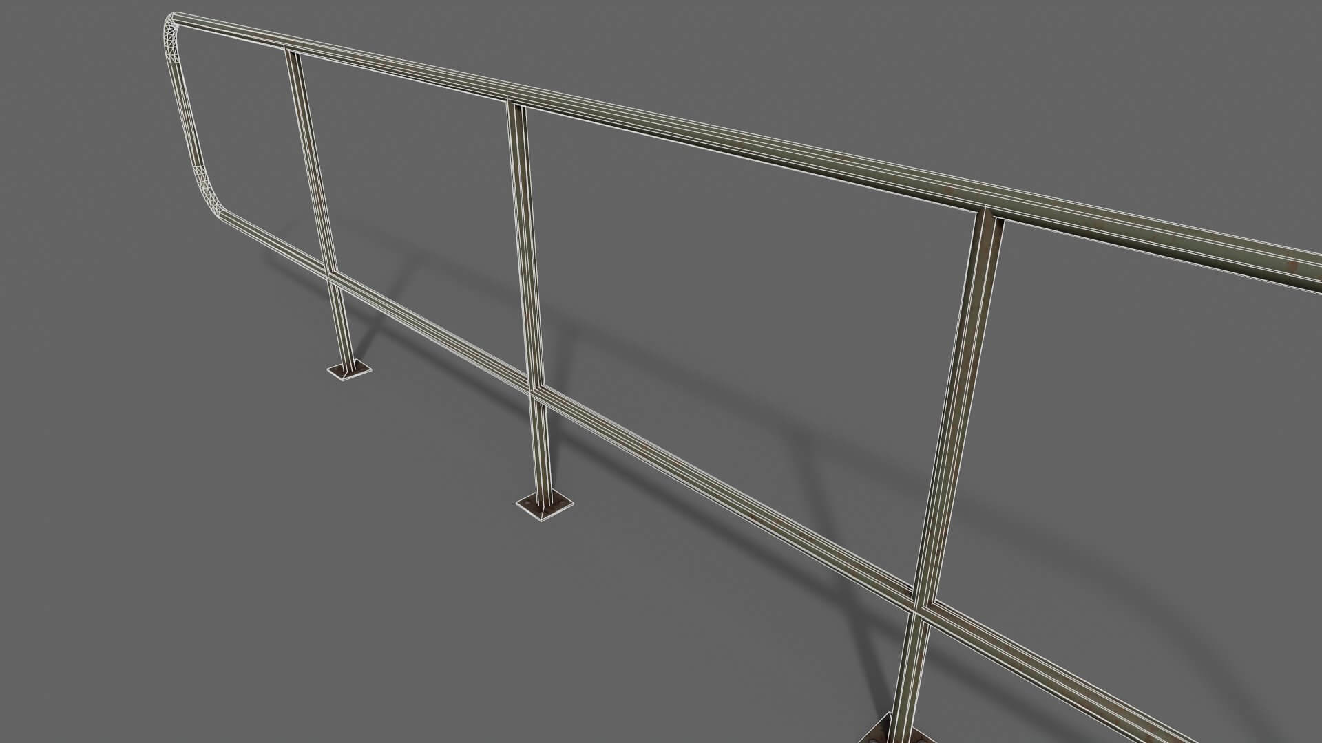 Pedestrian Guard Rail Green V5 - 3D Model by DaikLord