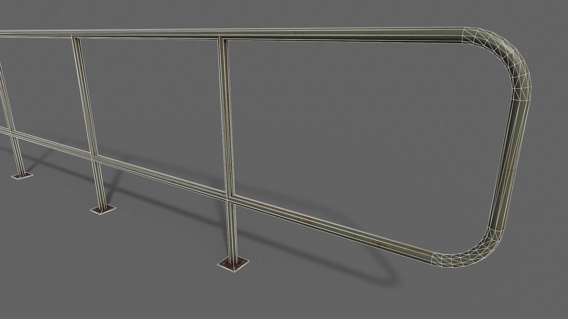Pedestrian Guard Rail Green V5 - 3D Model by DaikLord