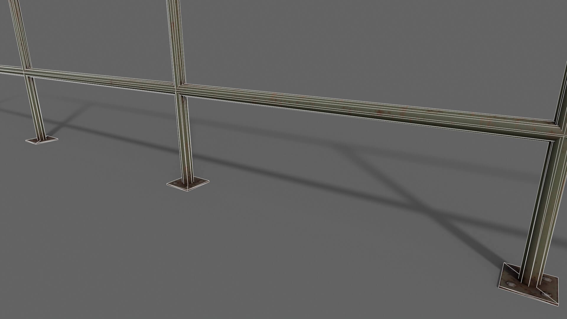 Pedestrian Guard Rail Green V5 - 3D Model by DaikLord