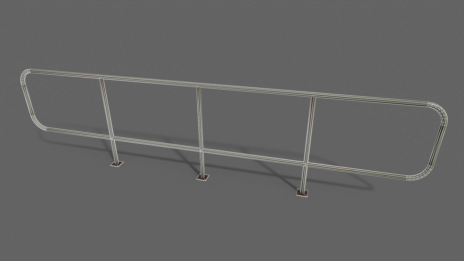 Pedestrian Guard Rail Green V5 - 3D Model by DaikLord