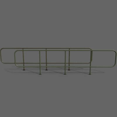 Pedestrian Guard Rail Green V5 - 3D Model by DaikLord