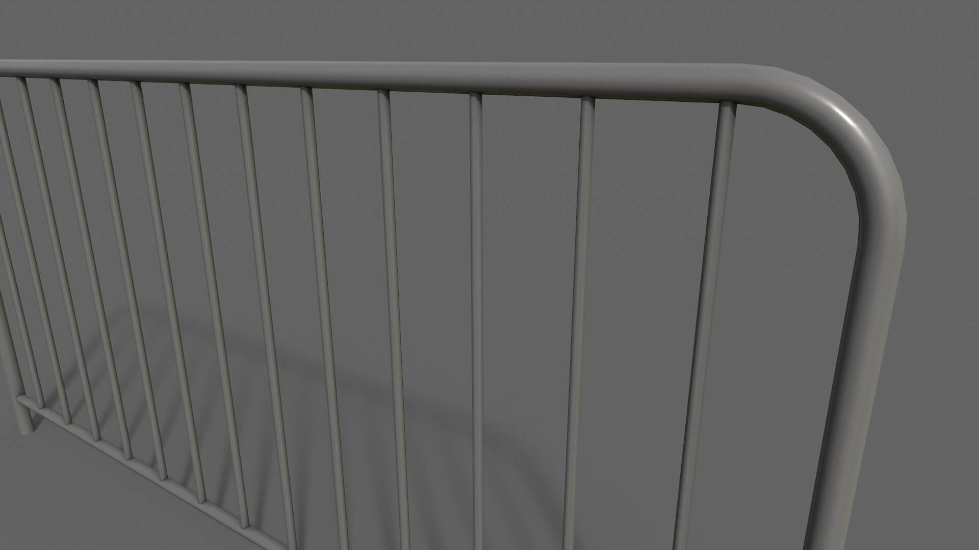 Pedestrian Guard Rail Grey V1 - 3D Model by DaikLord