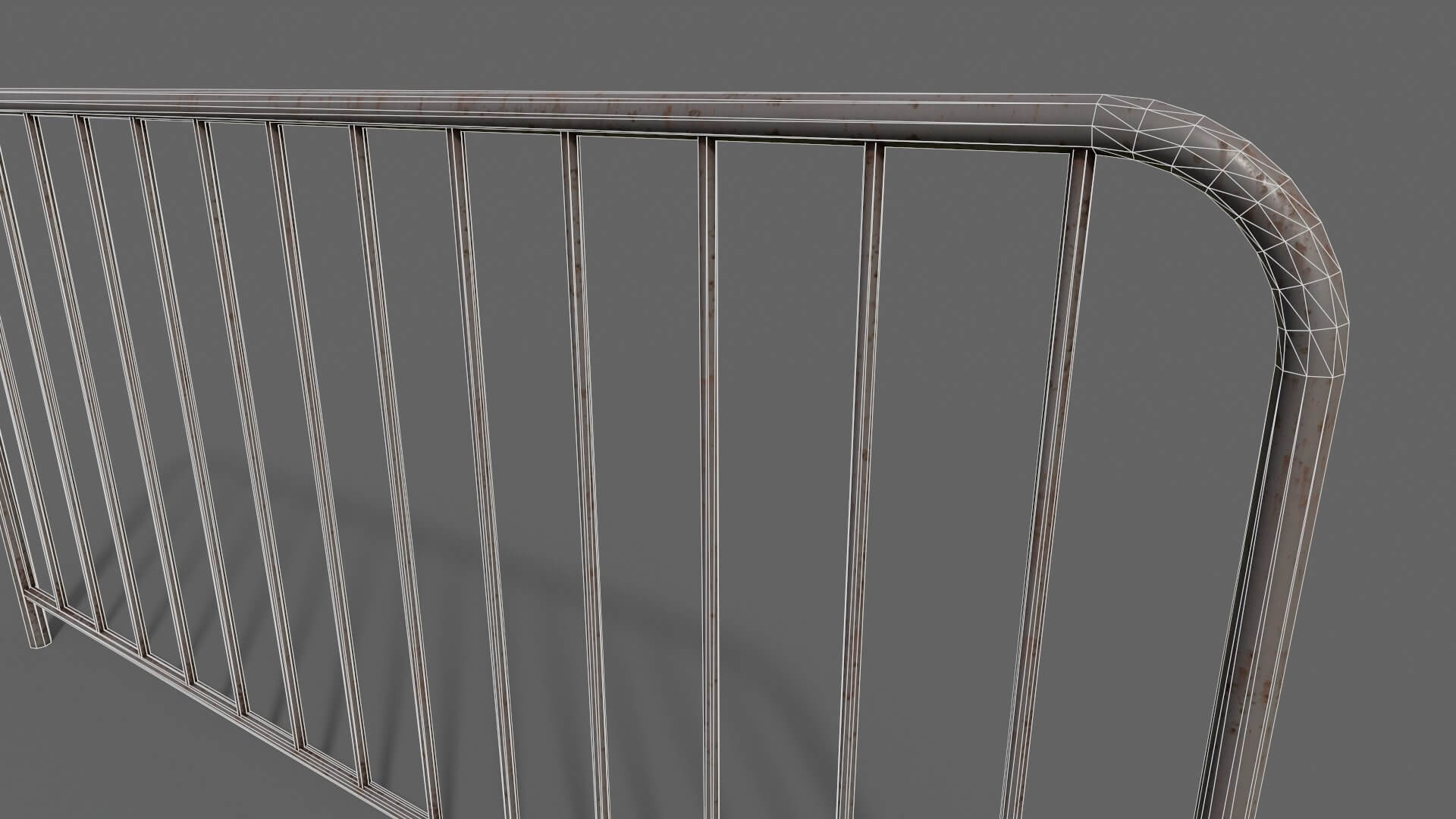 Pedestrian Guard Rail Grey V1 - 3D Model by DaikLord