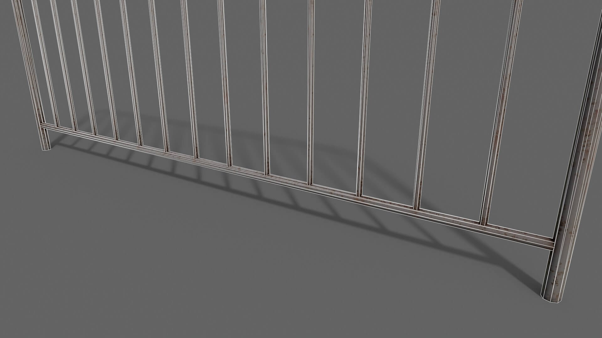 Pedestrian Guard Rail Grey V1 - 3D Model by DaikLord