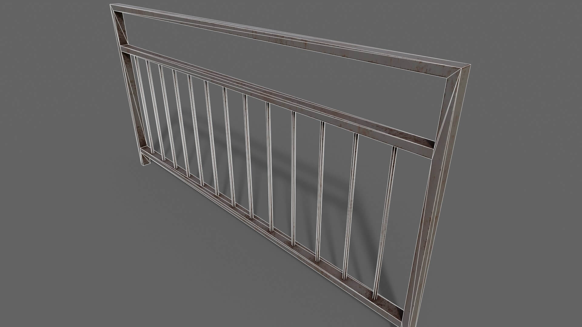 Pedestrian Guard Rail Grey V3 - 3D Model by DaikLord
