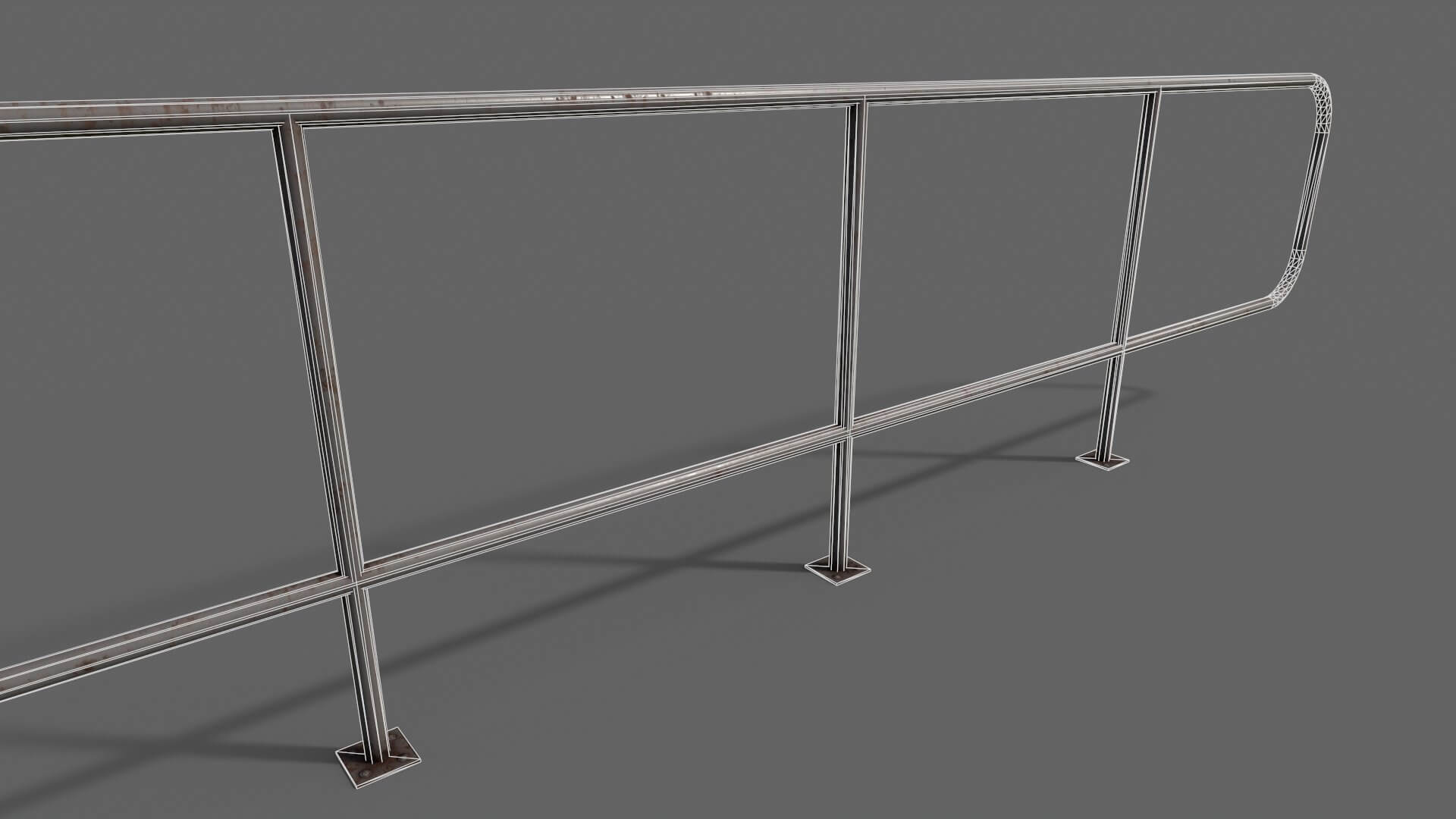Pedestrian Guard Rail Grey V5 - 3D Model by DaikLord