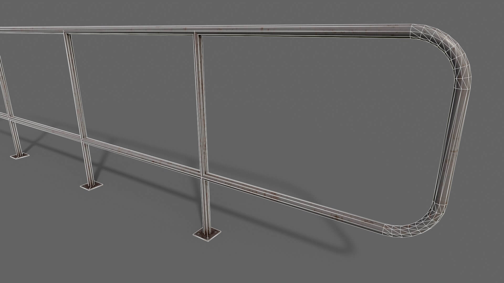 Pedestrian Guard Rail Grey V5 - 3D Model by DaikLord