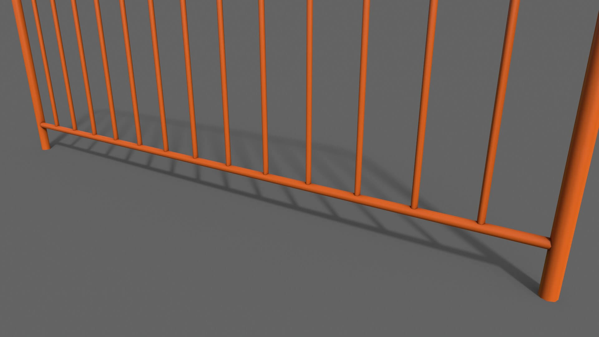 Pedestrian Guard Rail Orange V1 - 3D Model by DaikLord