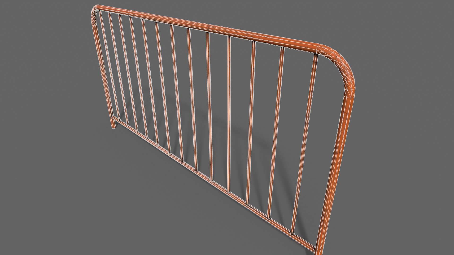 Pedestrian Guard Rail Orange V1 - 3D Model by DaikLord