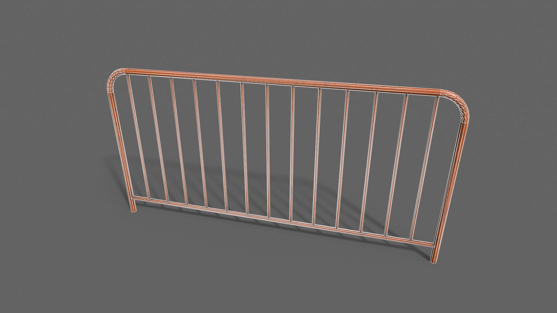 Pedestrian Guard Rail Orange V1 - 3D Model by DaikLord