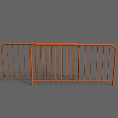Pedestrian Guard Rail Orange V1 - 3D Model by DaikLord
