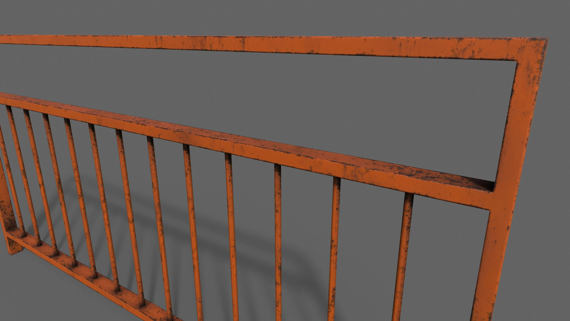 Pedestrian Guard Rail Orange V3 - 3D Model by DaikLord