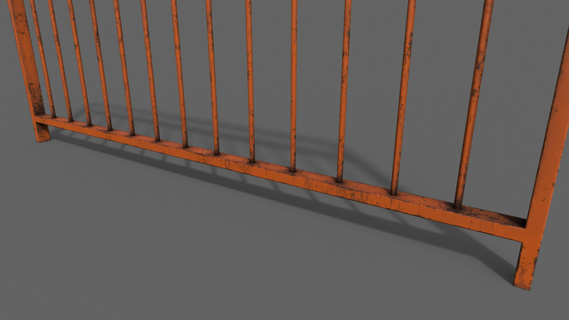 Pedestrian Guard Rail Orange V3 - 3D Model by DaikLord