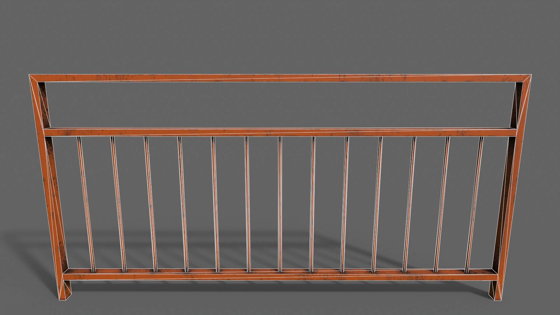Pedestrian Guard Rail Orange V3 - 3D Model by DaikLord