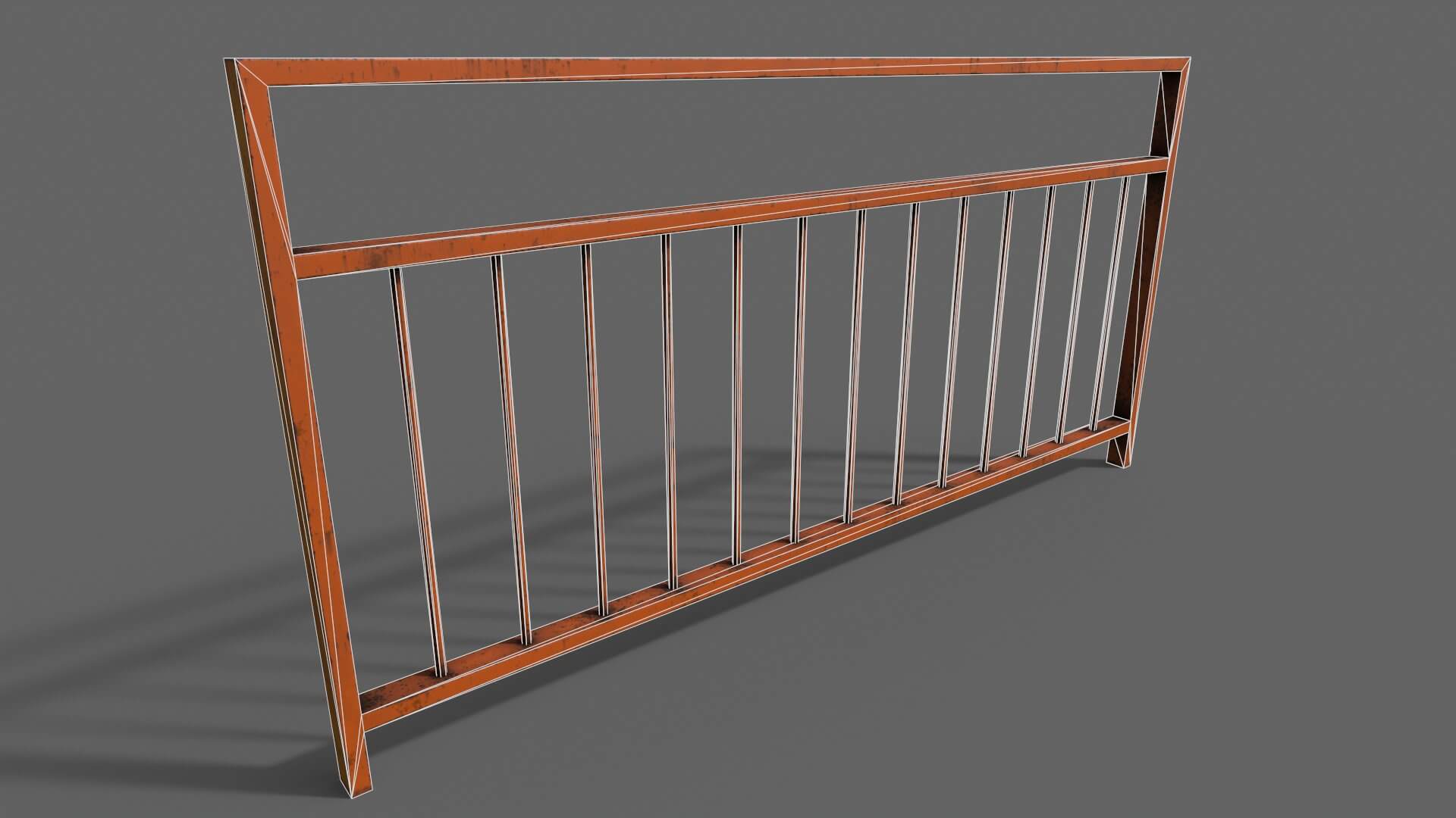 Pedestrian Guard Rail Orange V3 - 3D Model by DaikLord