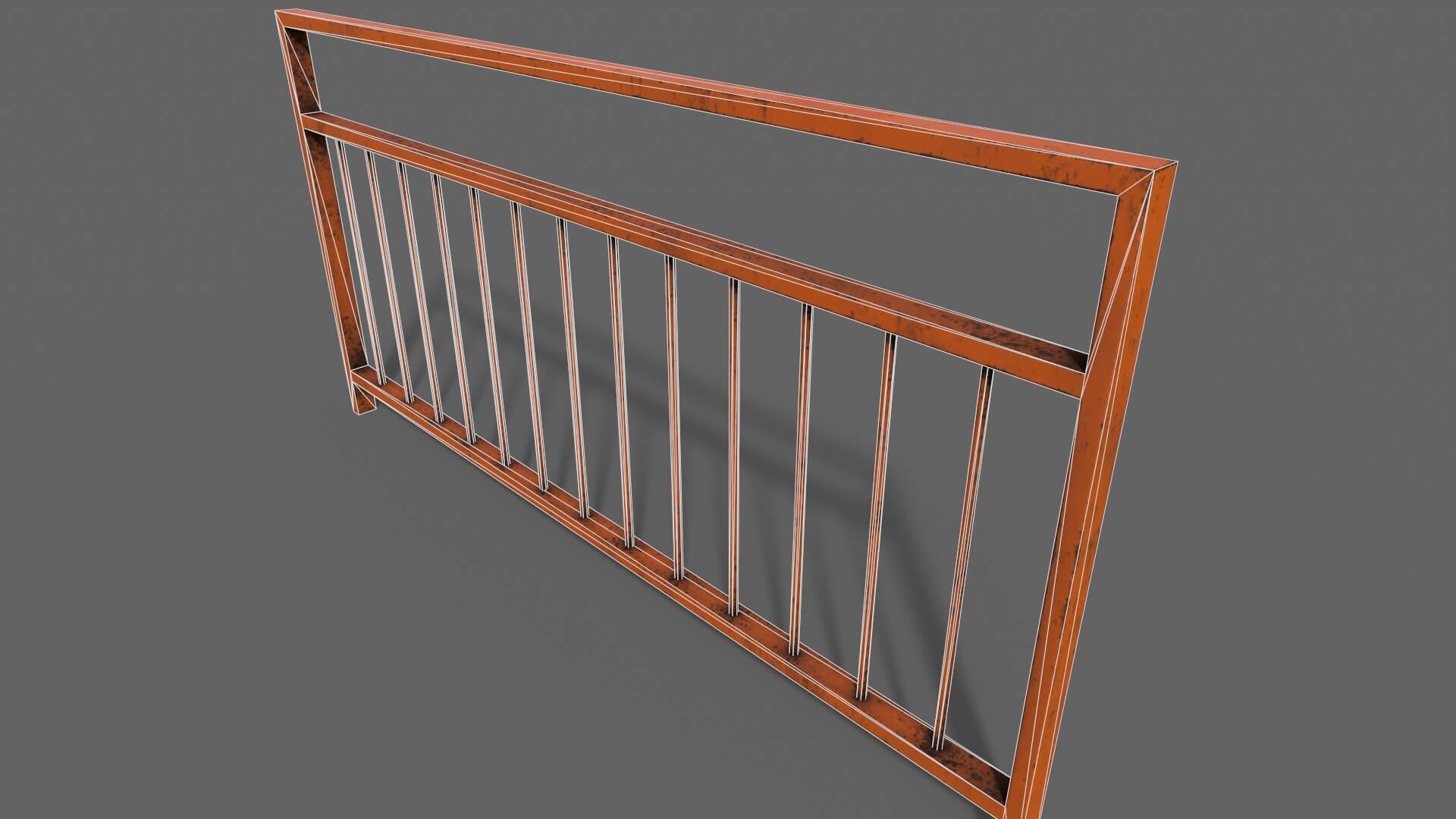 Pedestrian Guard Rail Orange V3 - 3D Model by DaikLord