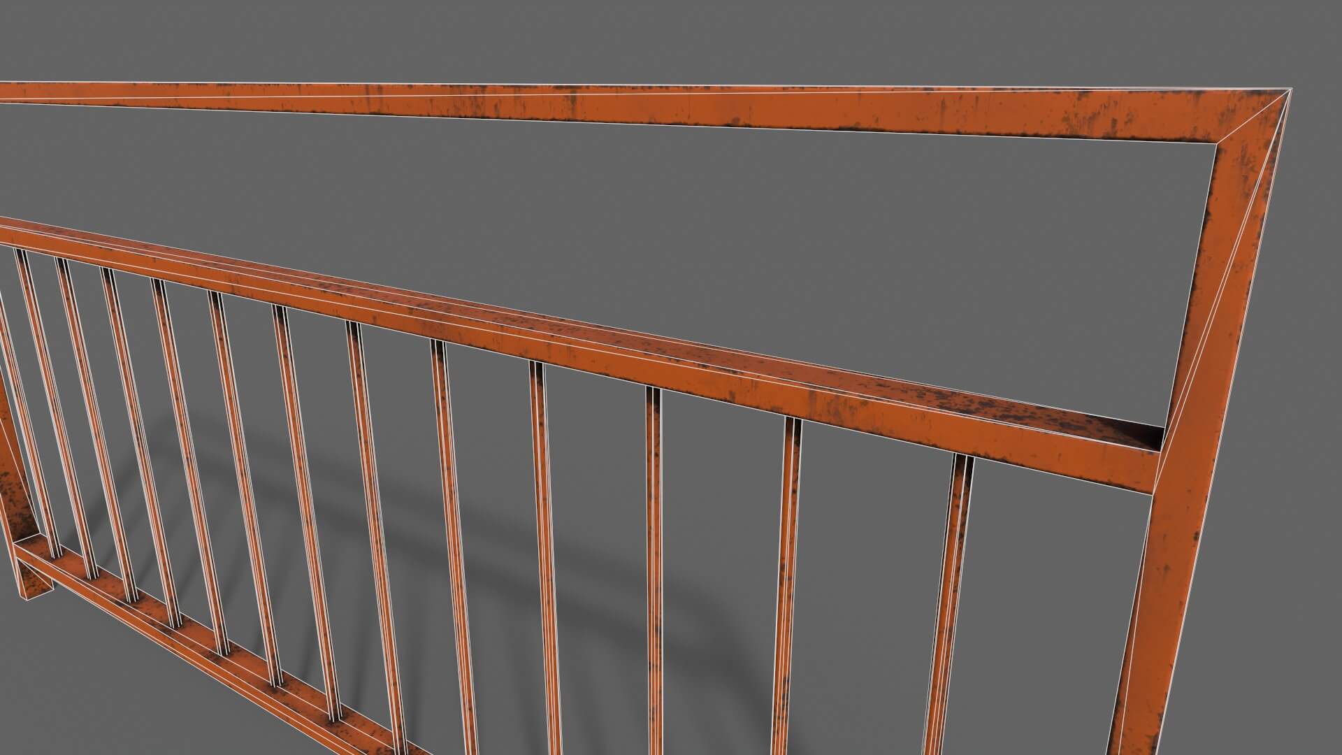 Pedestrian Guard Rail Orange V3 - 3D Model by DaikLord