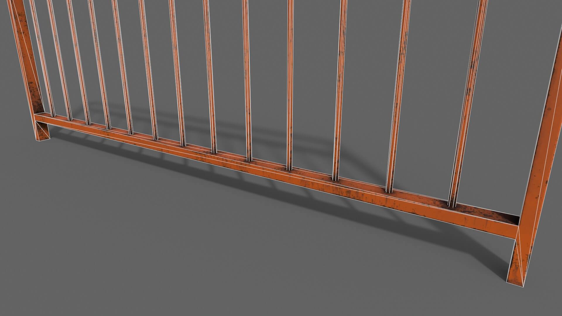 Pedestrian Guard Rail Orange V3 - 3D Model by DaikLord