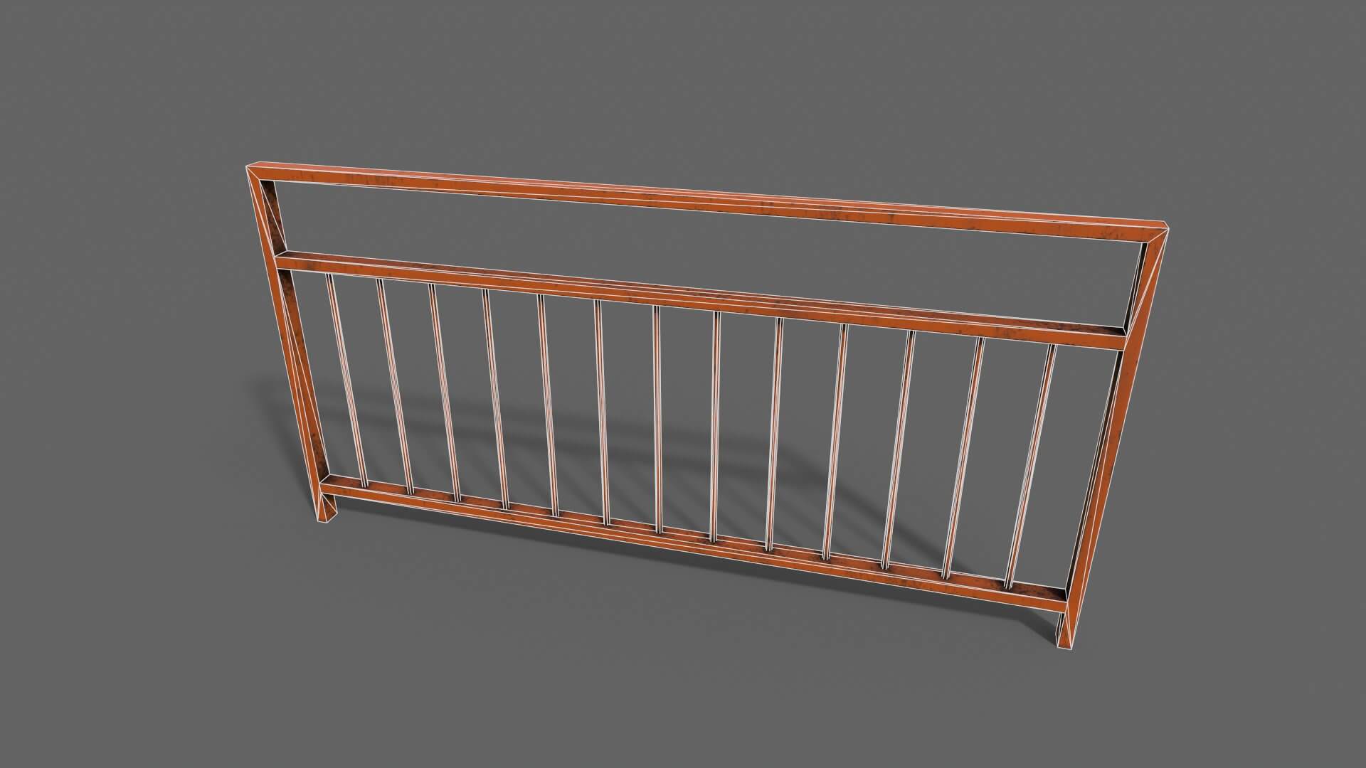 Pedestrian Guard Rail Orange V3 - 3D Model by DaikLord