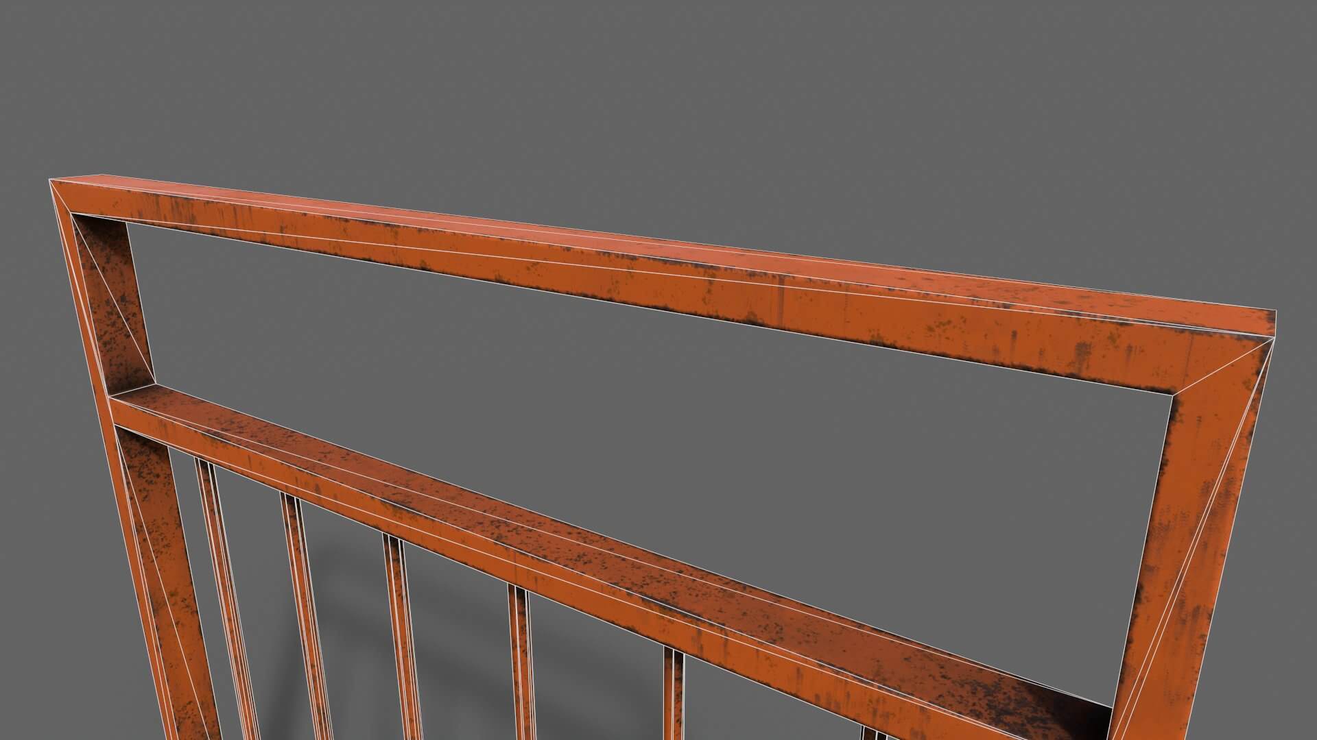Pedestrian Guard Rail Orange V4 - 3D Model by DaikLord