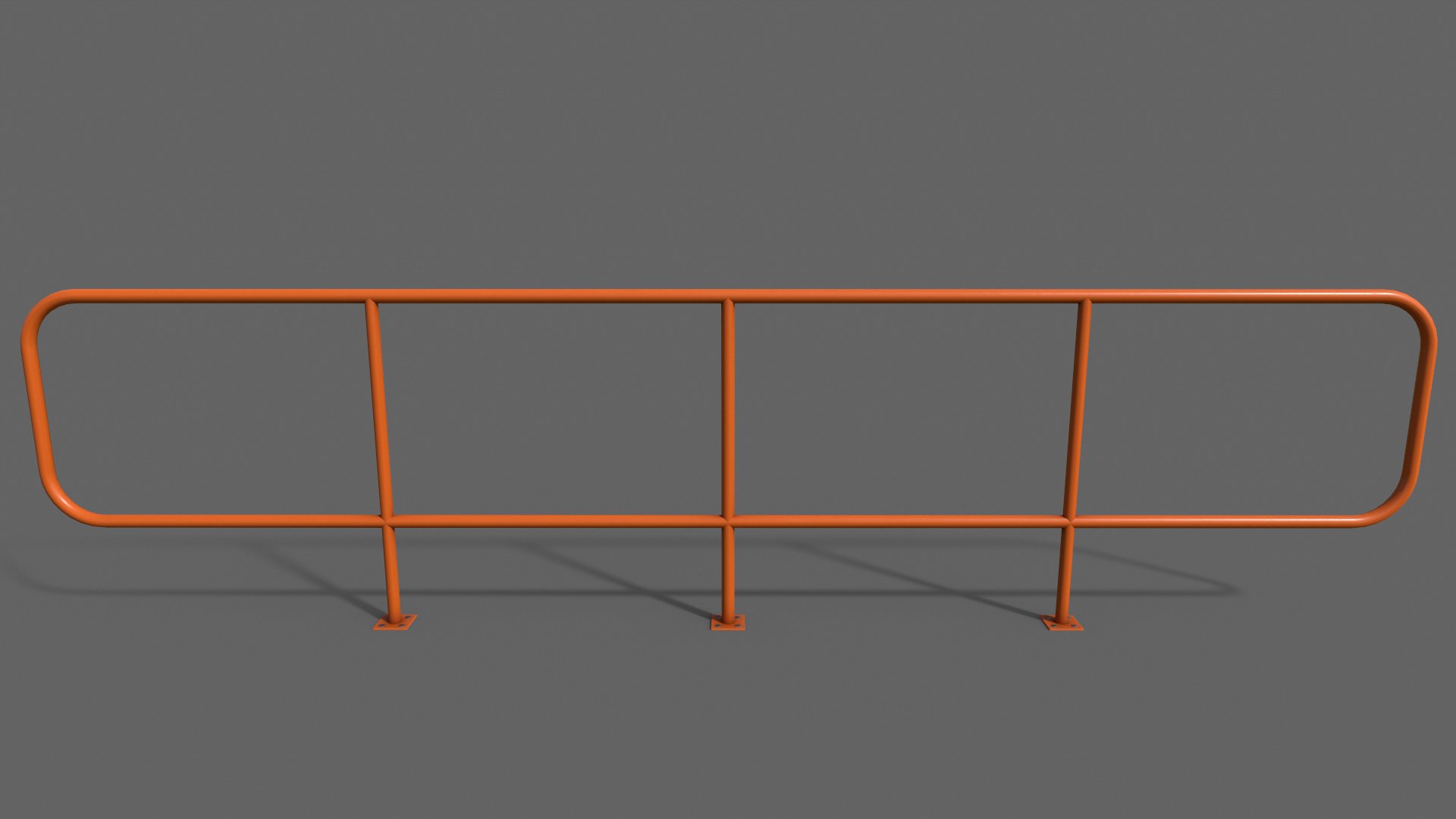 Pedestrian Guard Rail Orange V5 - 3D Model by DaikLord