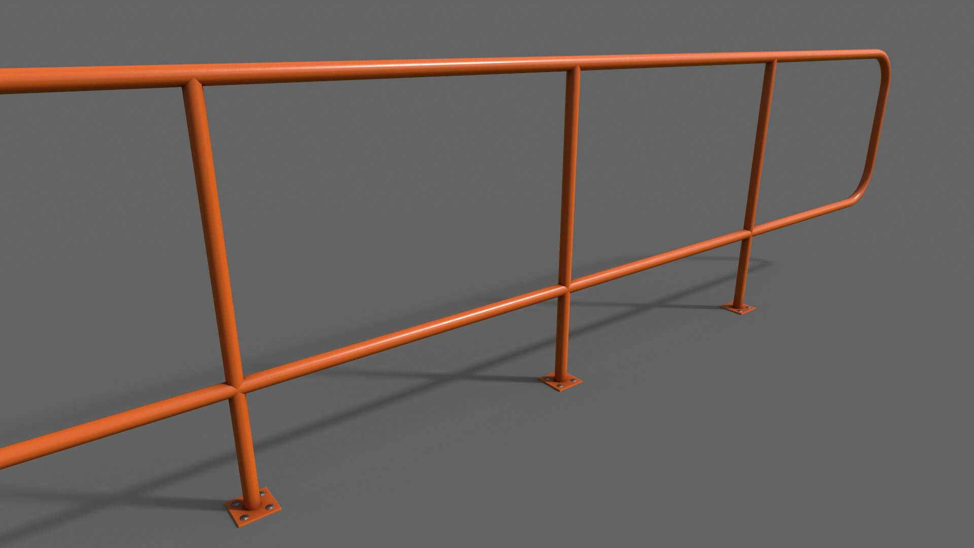 Pedestrian Guard Rail Orange V5 - 3D Model by DaikLord