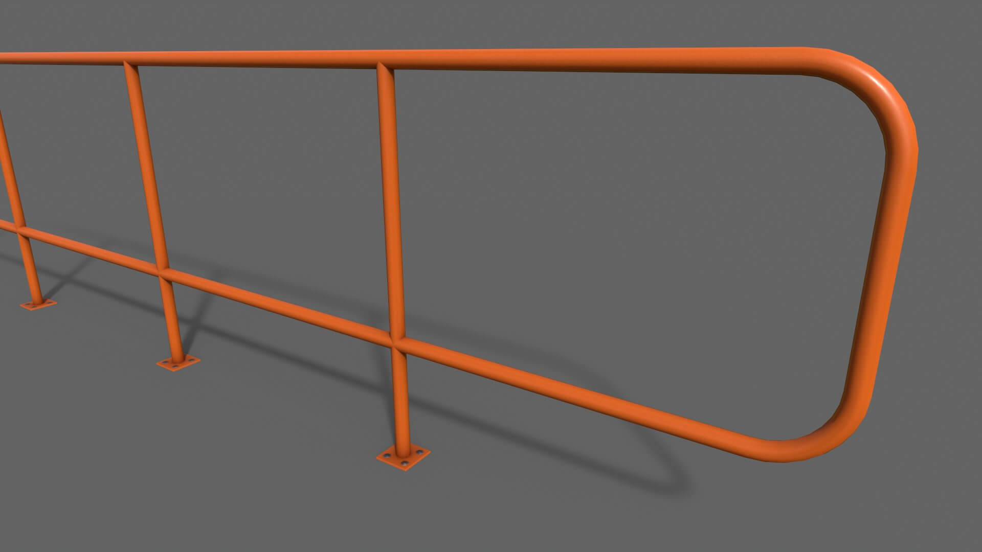 Pedestrian Guard Rail Orange V5 - 3D Model by DaikLord