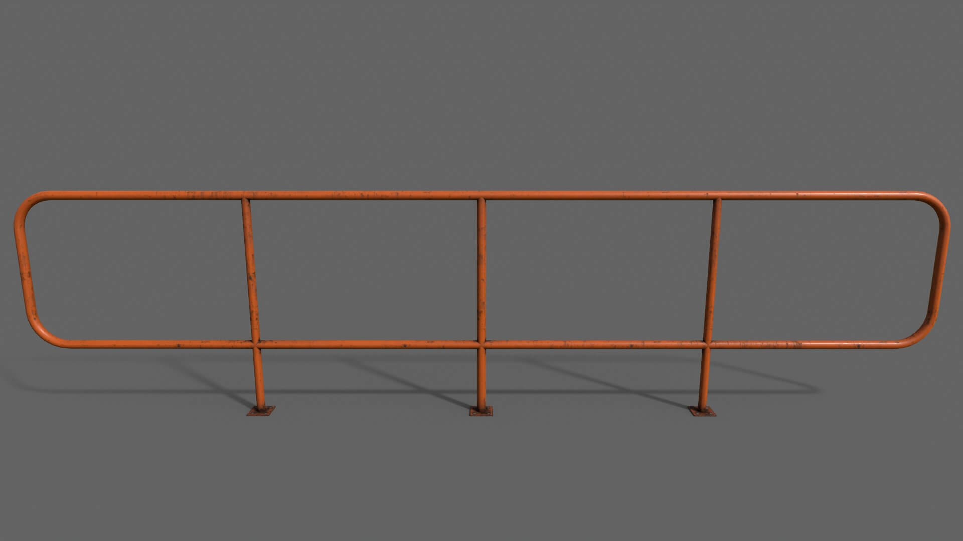 Pedestrian Guard Rail Orange V5 - 3D Model by DaikLord