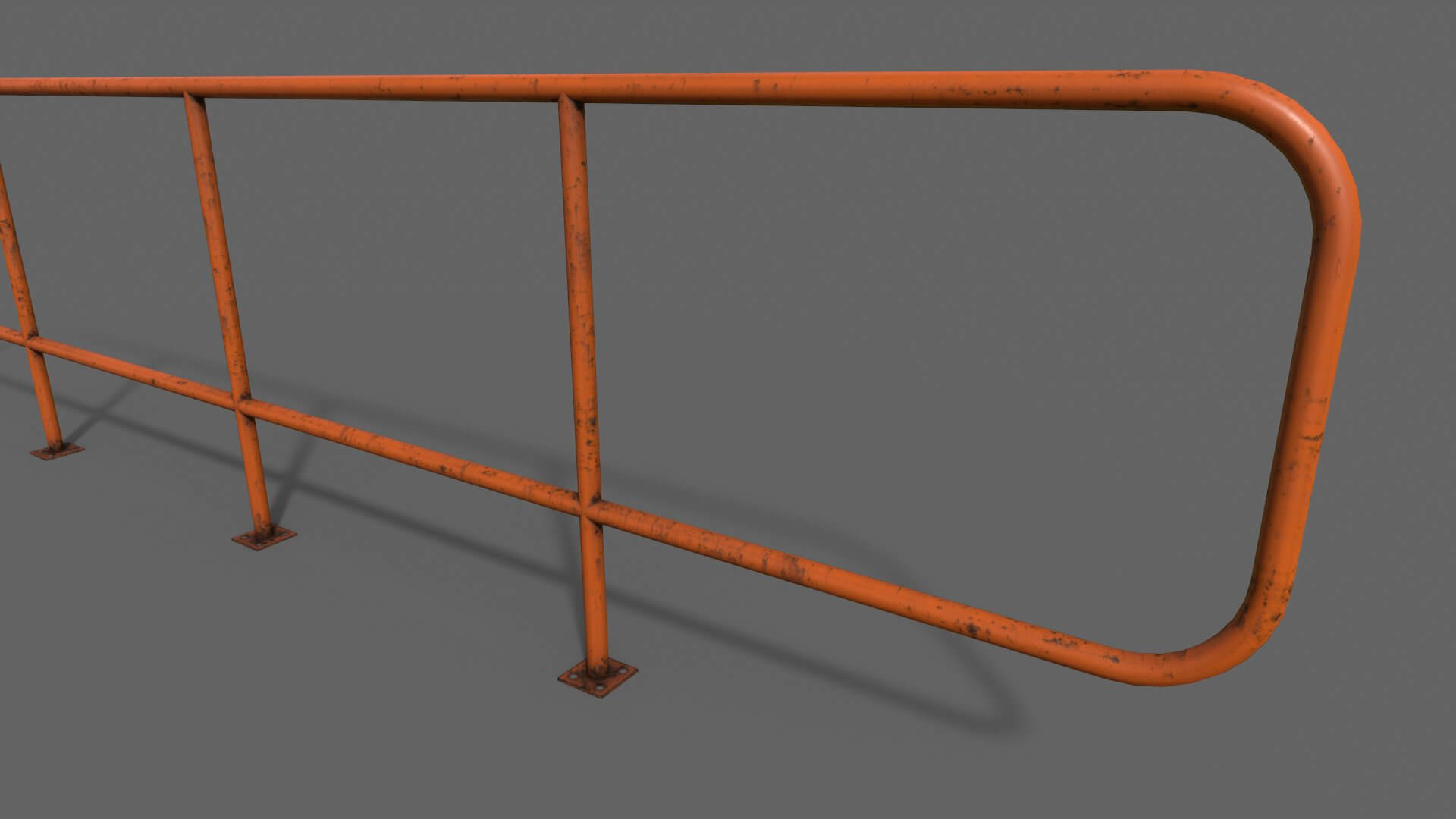 Pedestrian Guard Rail Orange V5 - 3D Model by DaikLord