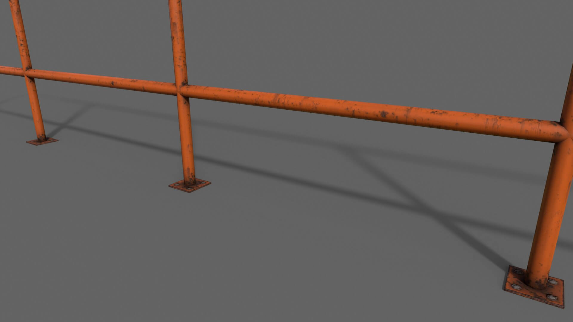 Pedestrian Guard Rail Orange V5 - 3D Model by DaikLord