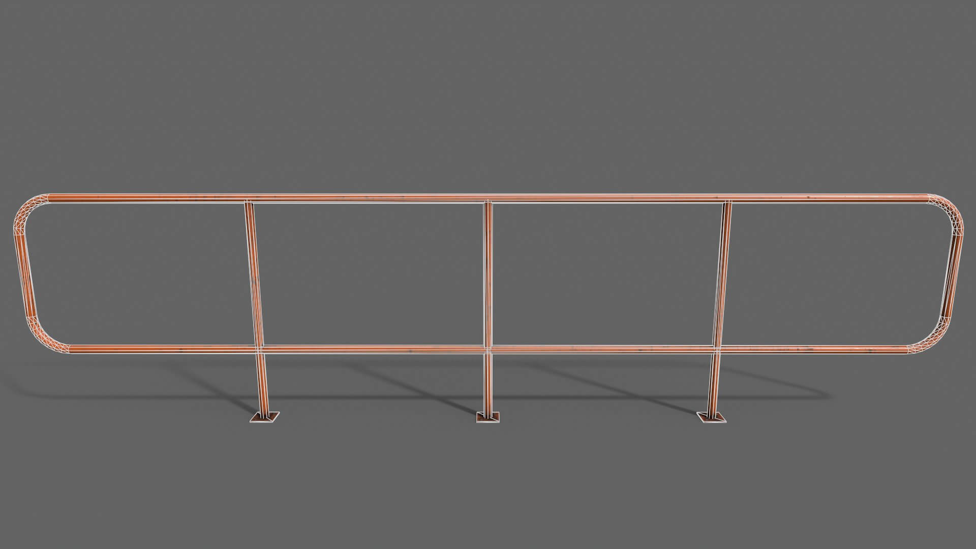 Pedestrian Guard Rail Orange V5 - 3D Model by DaikLord