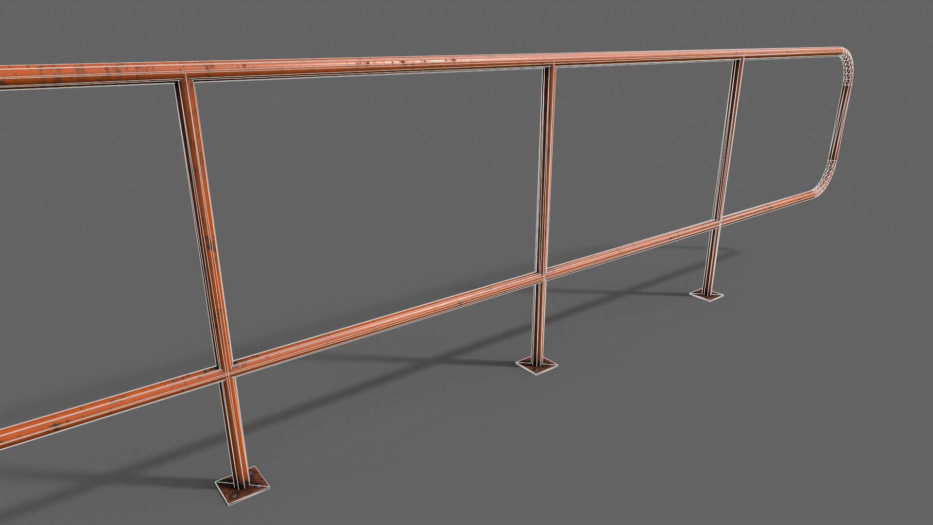 Pedestrian Guard Rail Orange V5 - 3D Model by DaikLord