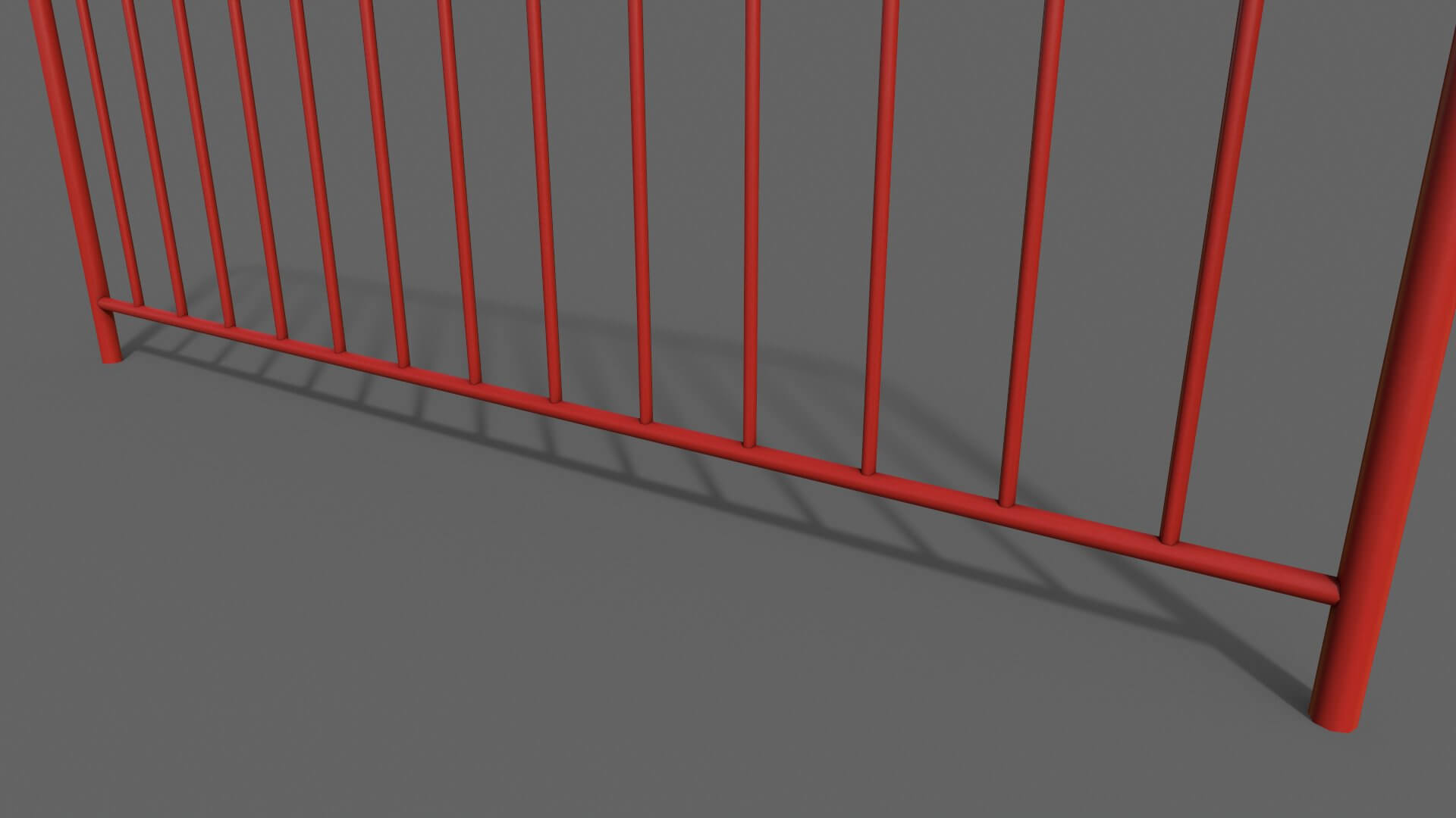 Pedestrian Guard Rail Red V1 - 3D Model by DaikLord