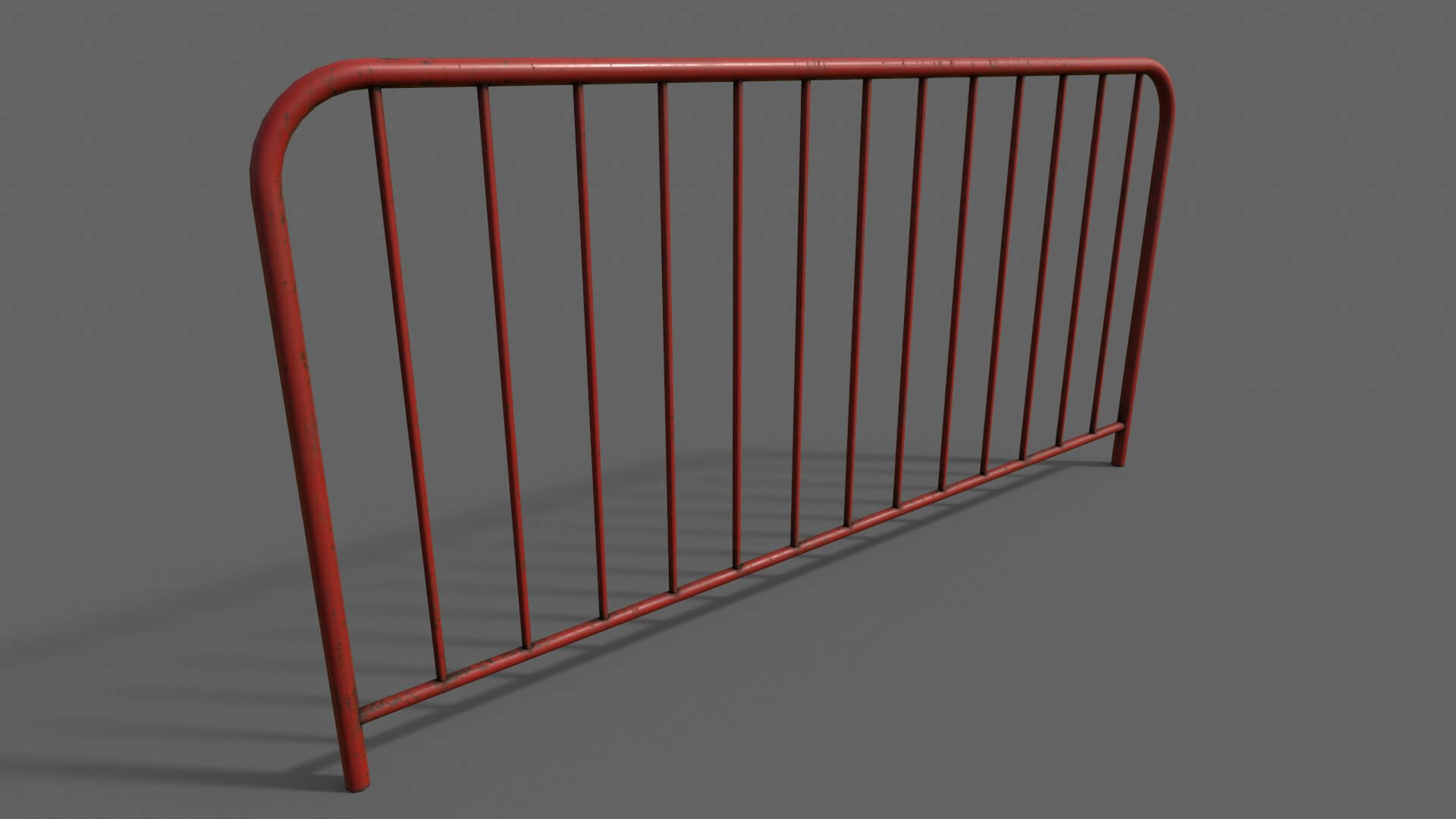 Pedestrian Guard Rail Red V1 - 3D Model by DaikLord