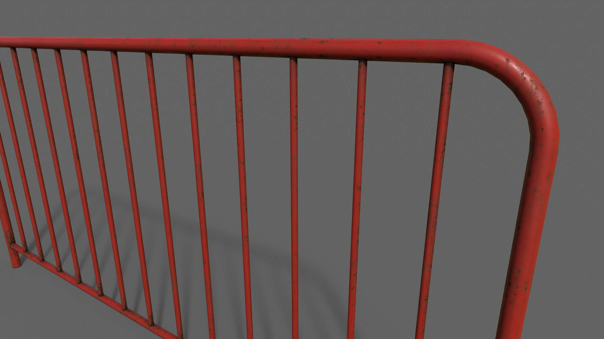 Pedestrian Guard Rail Red V1 - 3D Model by DaikLord