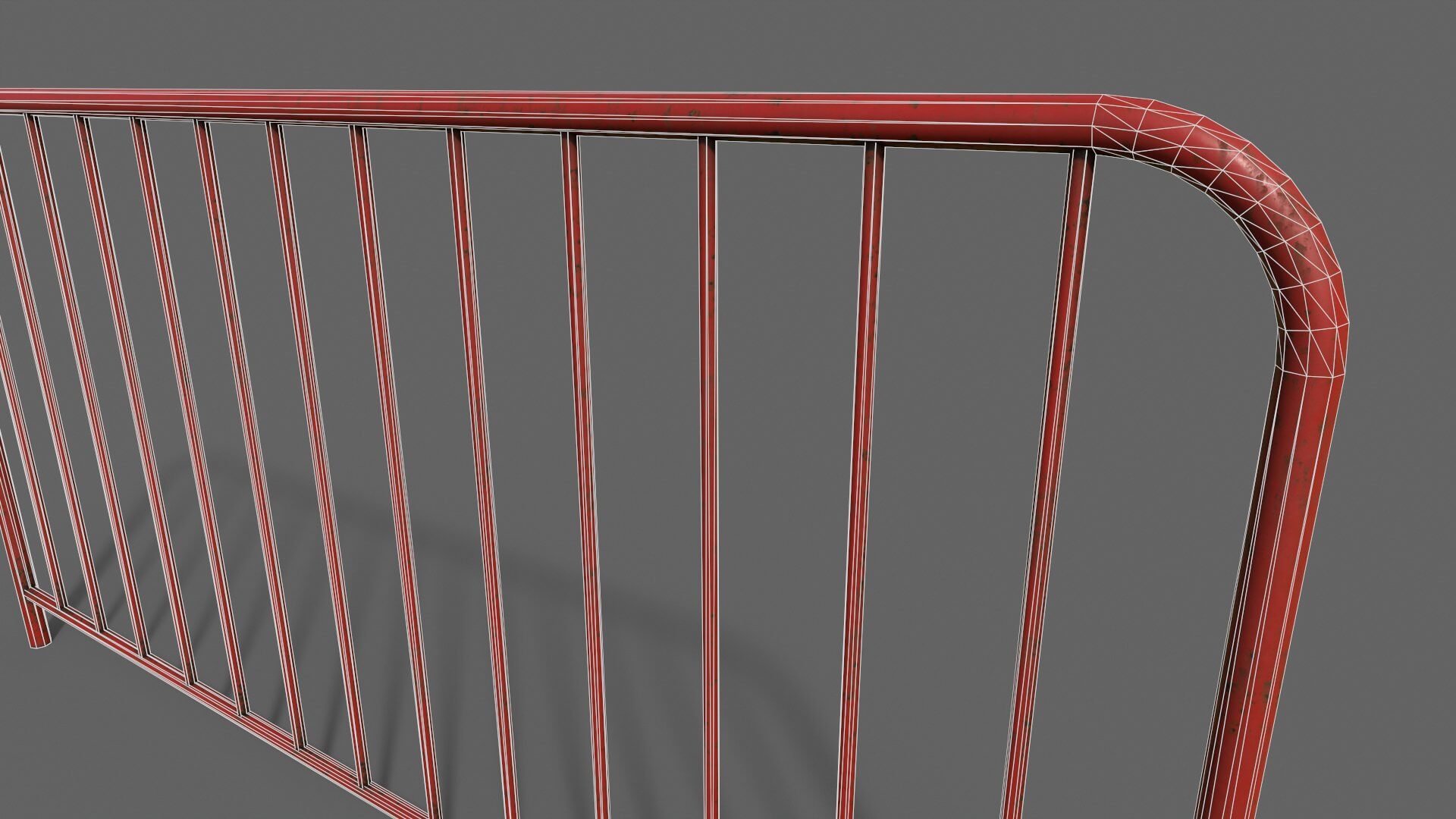 Pedestrian Guard Rail Red V1 - 3D Model by DaikLord