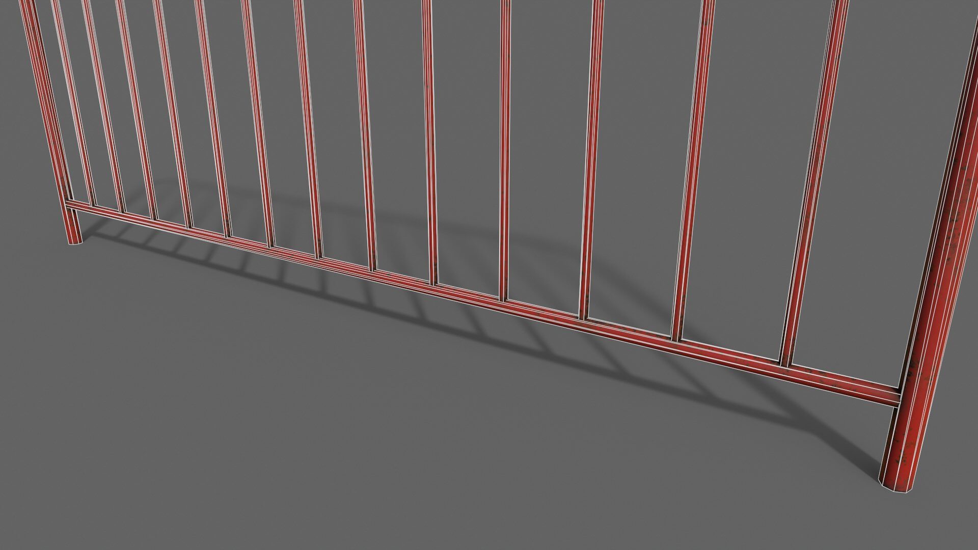 Pedestrian Guard Rail Red V1 - 3D Model by DaikLord