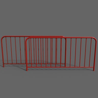 Pedestrian Guard Rail Red V1 - 3D Model by DaikLord