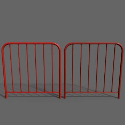 Pedestrian Guard Rail Red V2 - 3D Model by DaikLord