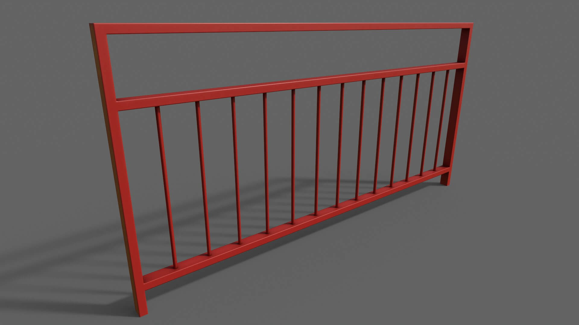 Pedestrian Guard Rail Red V3 - 3D Model by DaikLord