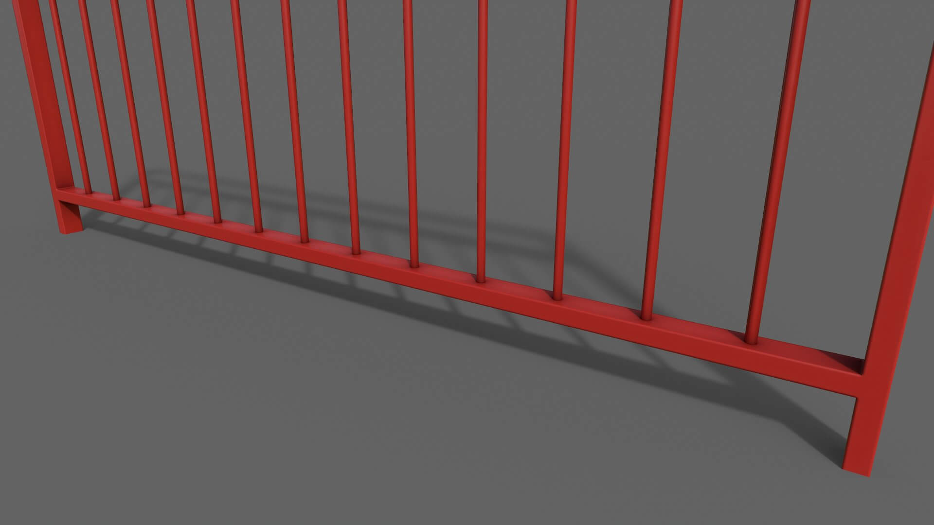 Pedestrian Guard Rail Red V3 - 3D Model by DaikLord