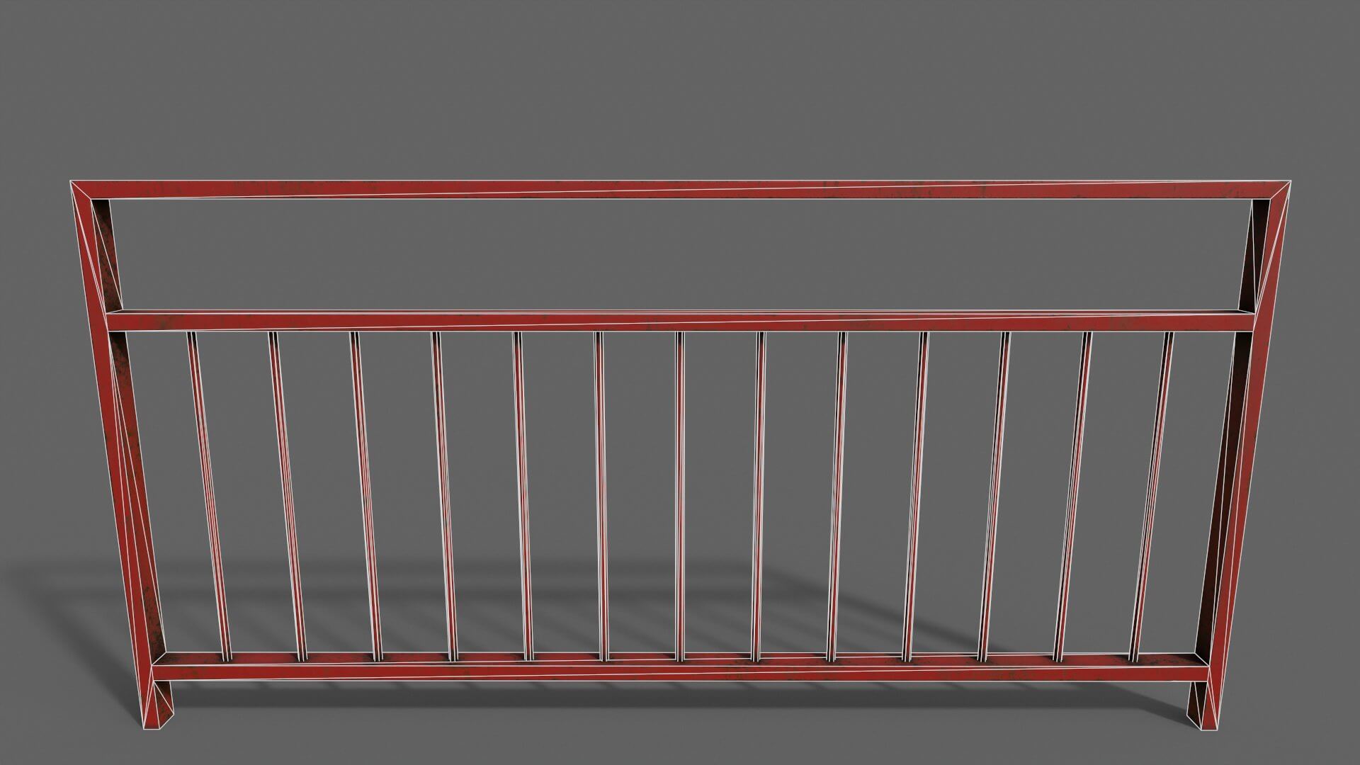 Pedestrian Guard Rail Red V3 - 3D Model by DaikLord