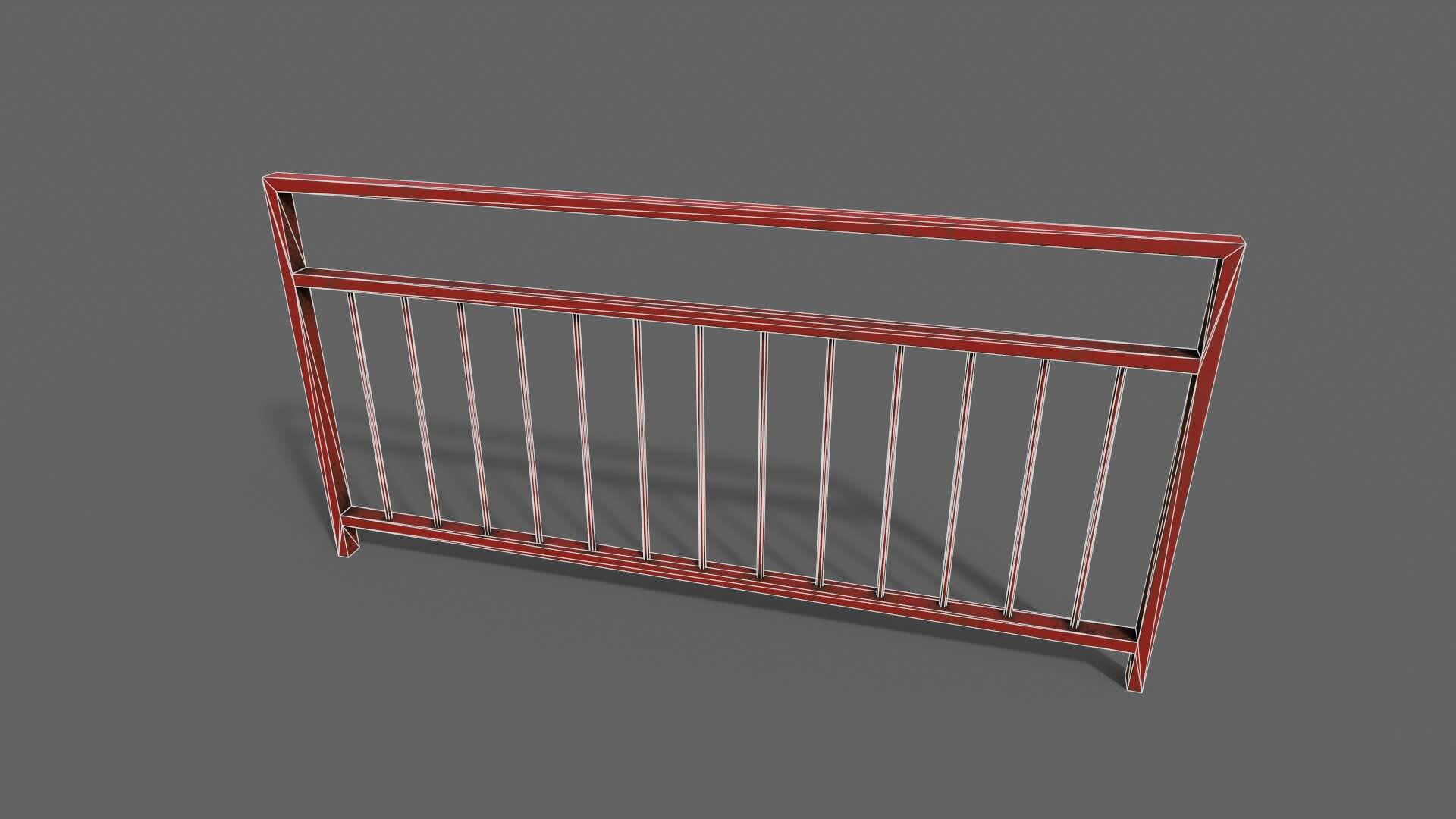Pedestrian Guard Rail Red V3 - 3D Model by DaikLord