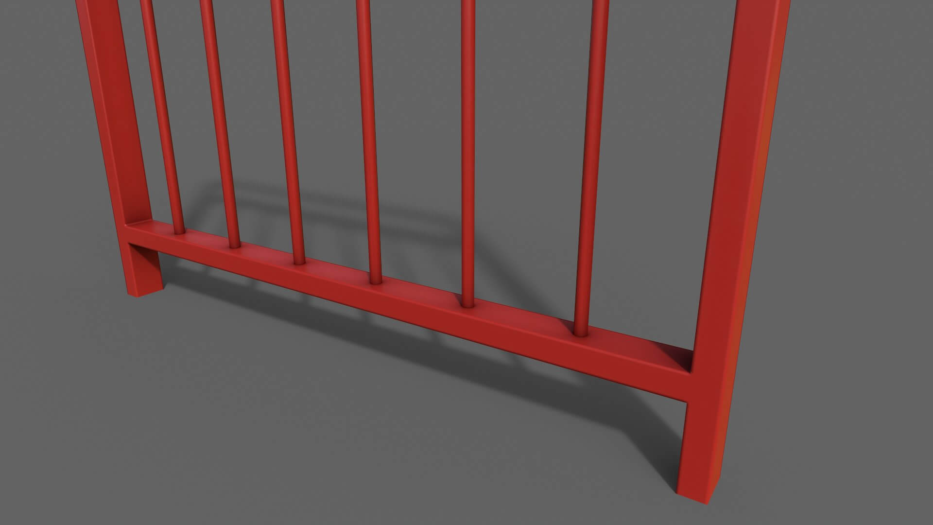 Pedestrian Guard Rail Red V4 - 3D Model by DaikLord