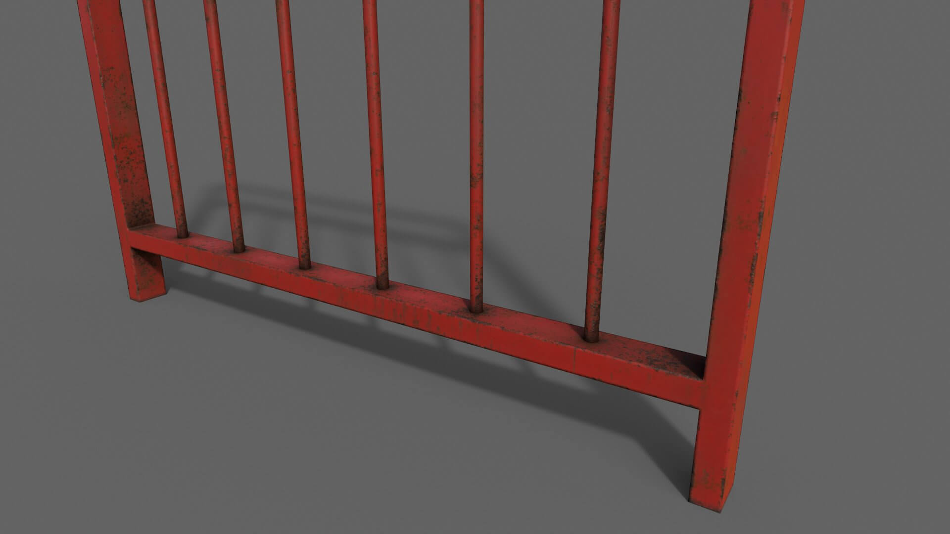 Pedestrian Guard Rail Red V4 - 3D Model by DaikLord