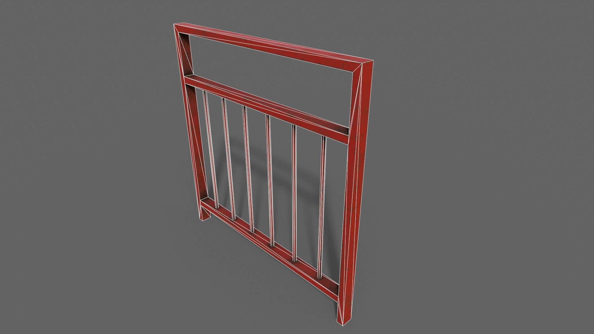 Pedestrian Guard Rail Red V4 - 3D Model by DaikLord