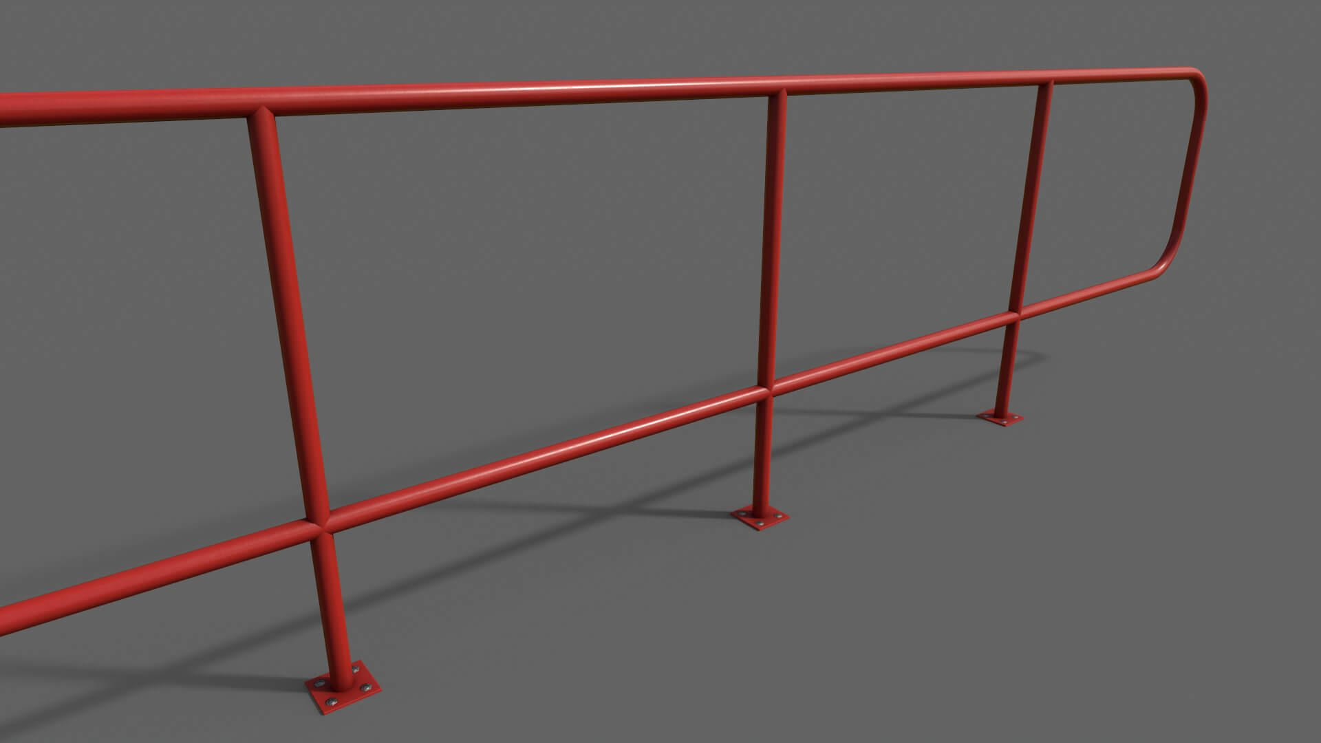 Pedestrian Guard Rail Red V5 - 3D Model by DaikLord