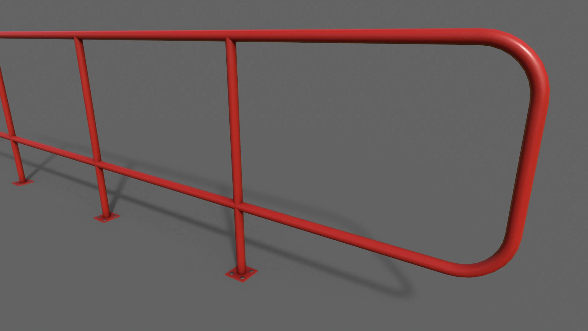 Pedestrian Guard Rail Red V5 - 3D Model by DaikLord