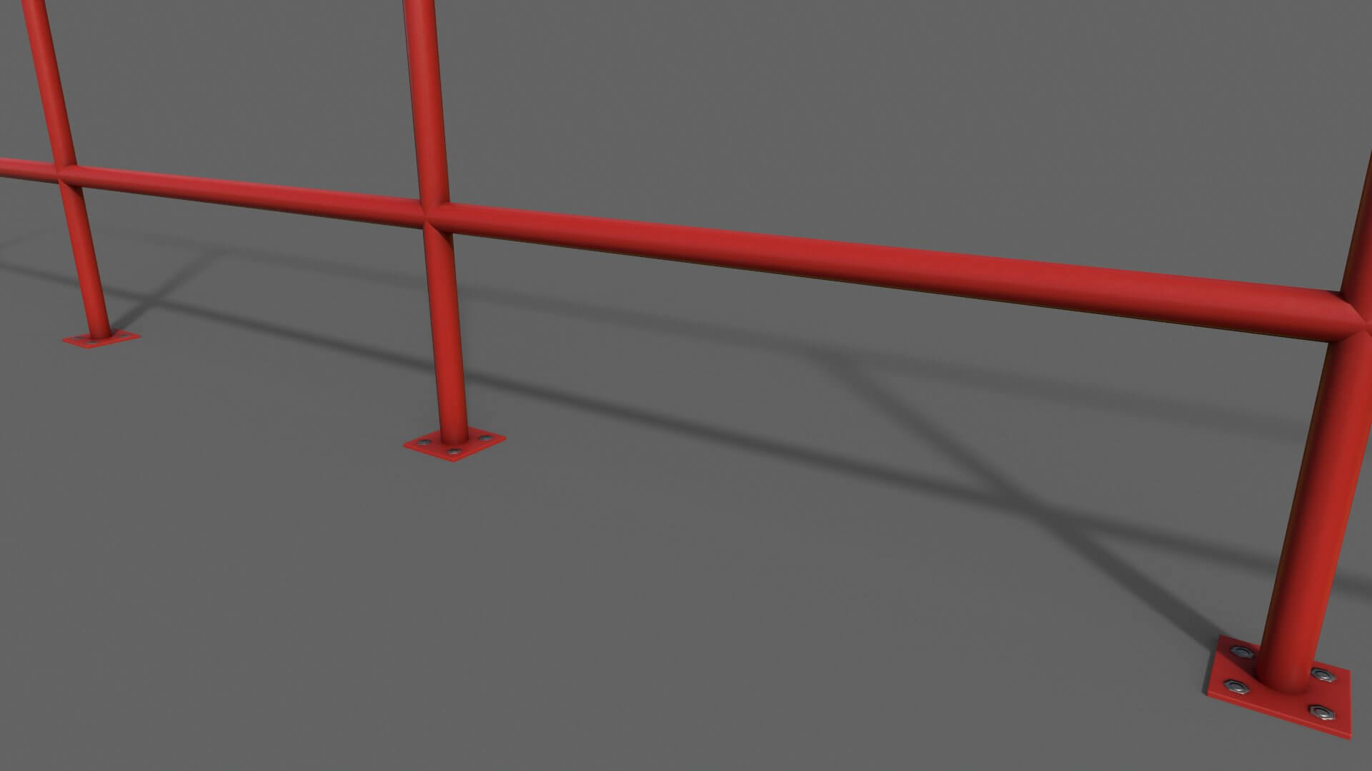 Pedestrian Guard Rail Red V5 - 3D Model by DaikLord